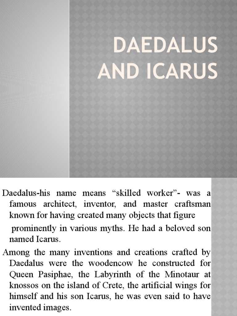 Daedalus and Icarus | PDF | Minotaur | Greek Mythology