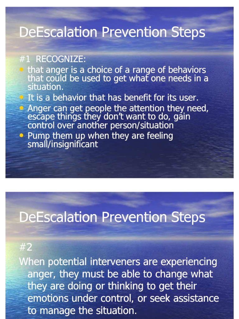 De Escalation | PDF | Anger | Nonverbal Communication
