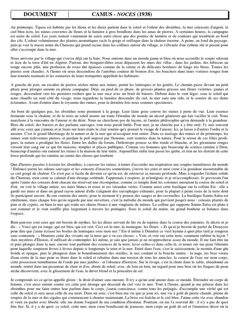 Camus Tipasa | PDF