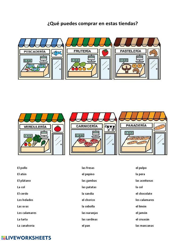 Compras en tiendas: alimentos variados | PDF
