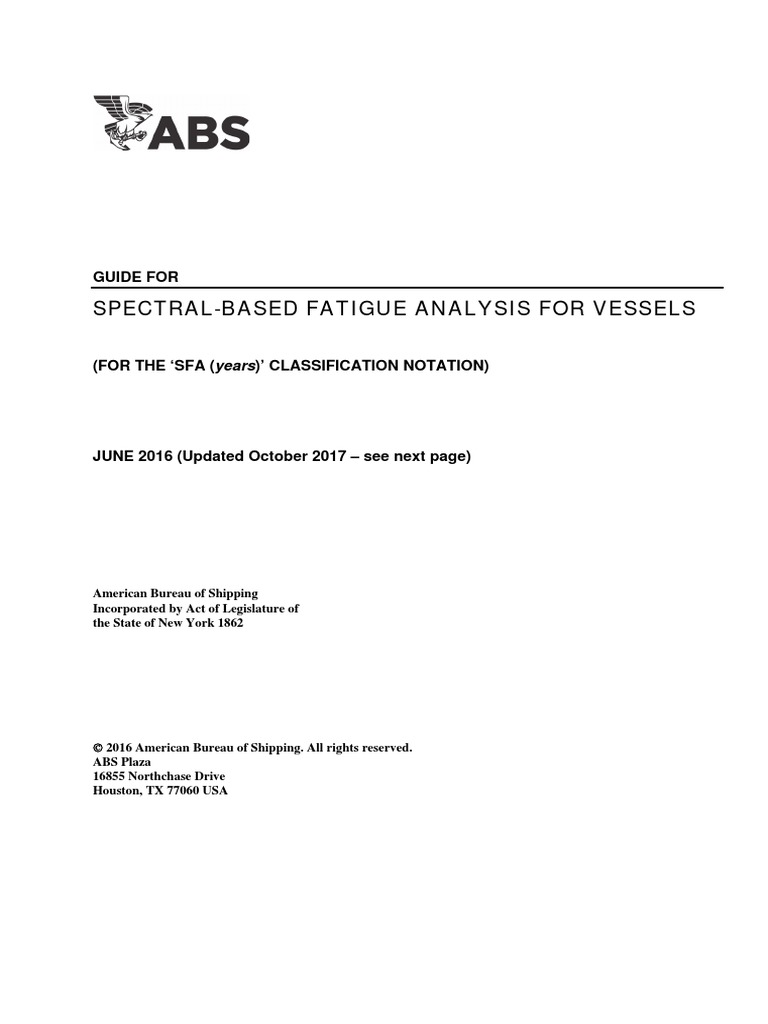 SFA-Vessels Guide E-Oct17 | PDF | Fatigue (Material) | Structural Analysis