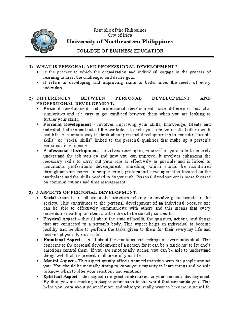 Personal vs Professional Development Guide | PDF | Goal | Intelligence