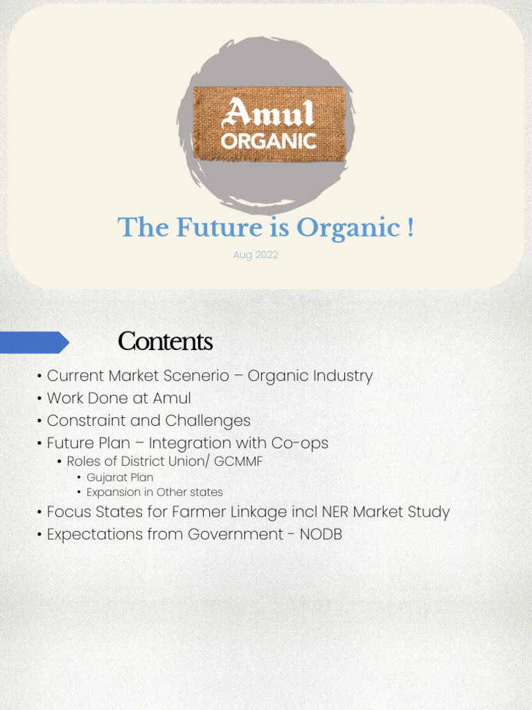 Amul Organic 01.09.2022 | PDF | Organic Farming | Agriculture