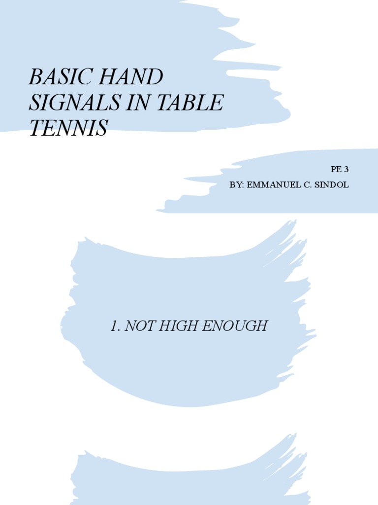 Basic Hand Signals in Table Tennis | PDF
