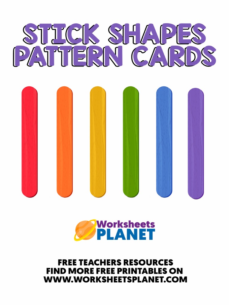 Stick Shapes Pattern Cards | PDF