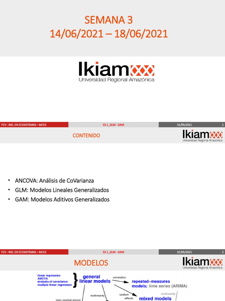 2021I S3.1 ModeloLinealGeneralizado | PDF | Distribución normal | Análisis de covarianza