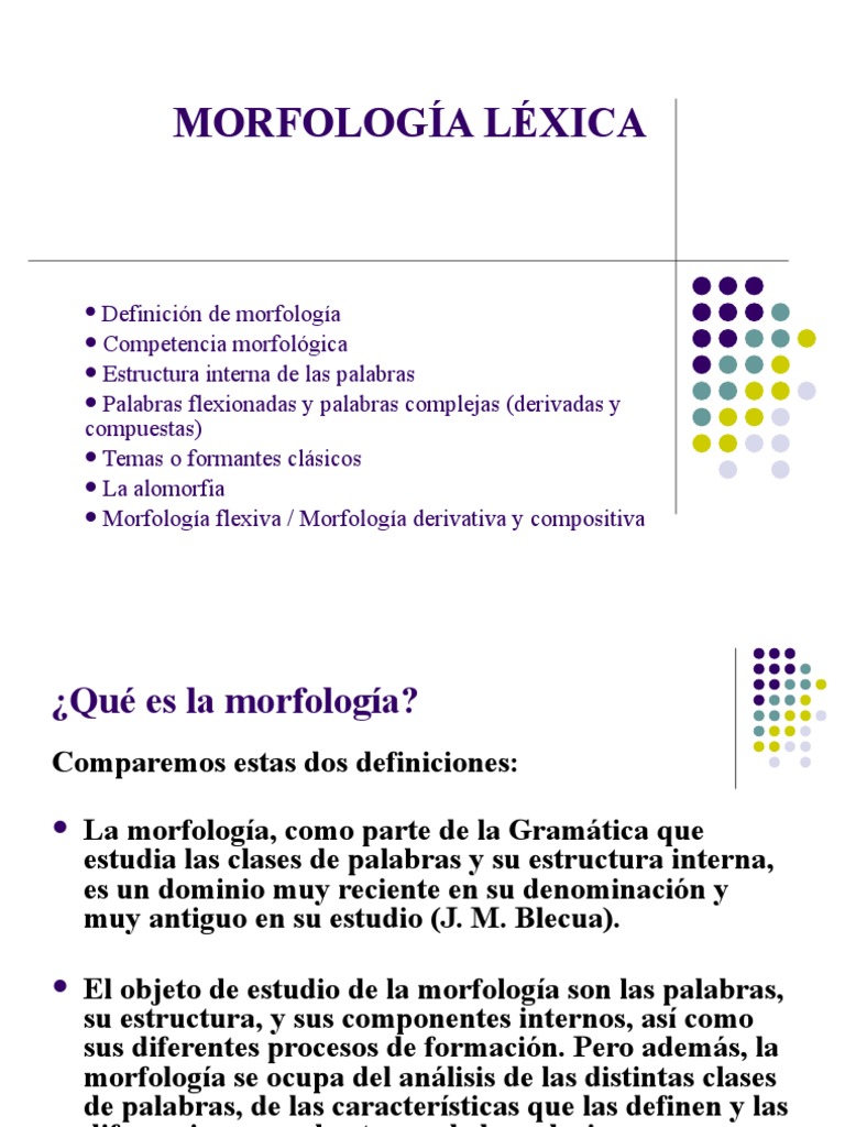 Morfo 1 | PDF | Palabra | Morfología (Lingüística)