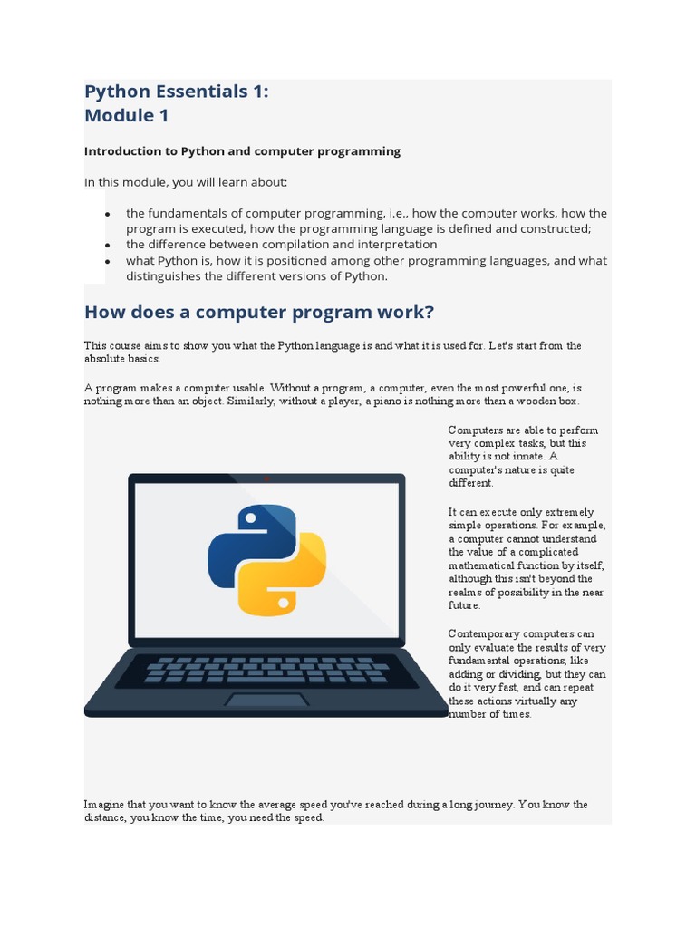 Python Essentials 1 Pdf Parameter Computer Programming Source Code
