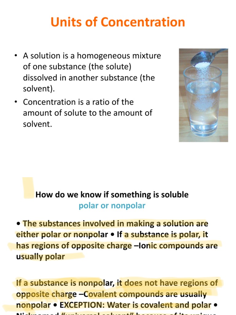Concentration Units and Calculations | PDF | Mass Concentration ...