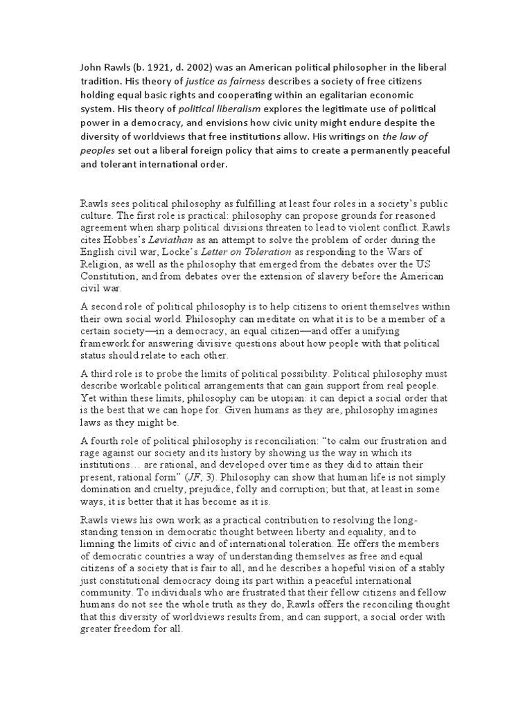 John Rawls 06.10.22 | PDF | John Rawls | Political Philosophy