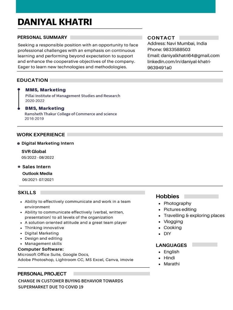 Khatri Daniyal Resume | PDF