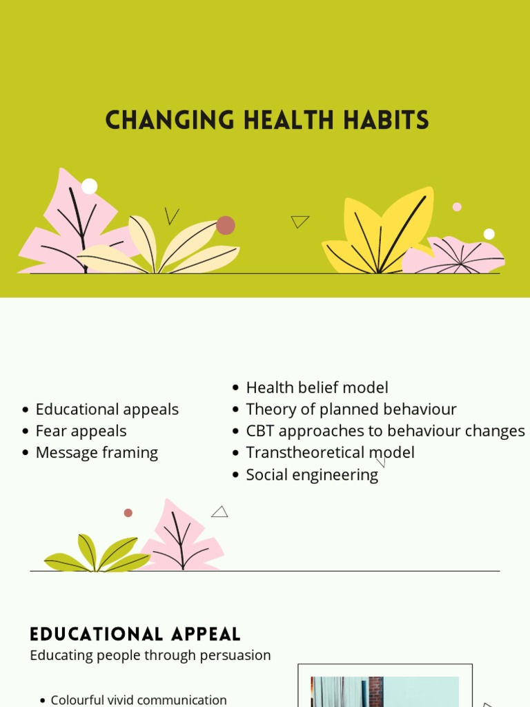 Strategies for Changing Health Habits | PDF | Behavior | Psychology