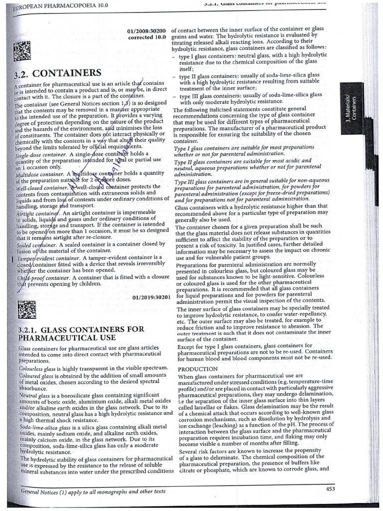 EP 3.2.1 Glass Container 2020 | PDF