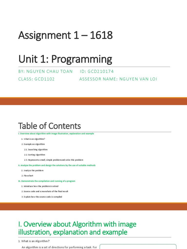 Assignment 1 - 1618 - Presentation | PDF | Algorithms | Software ... Assignment 1 - 1618 - Presentation | PDF | Algorithms | Software ...