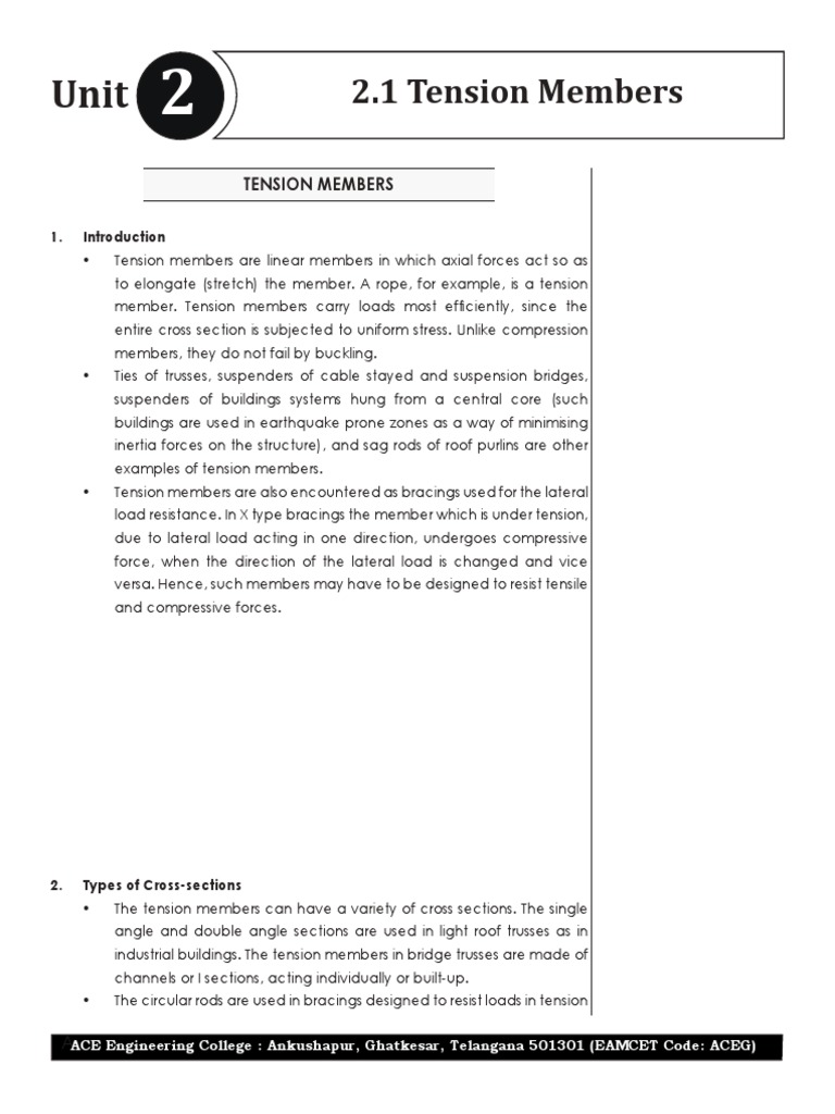 III Design of Steel Structures Unit 2 | PDF | Strength Of Materials | Truss