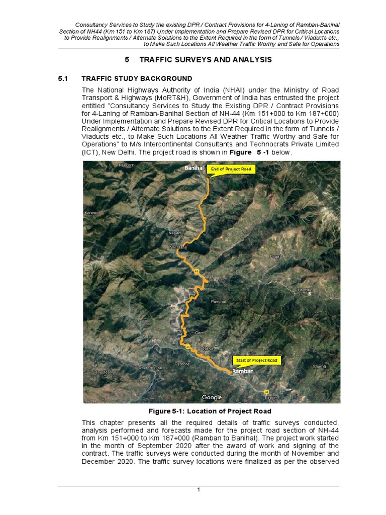 Draft - Traffic - Report - Ramban - Banihal PSC2 (ED-PKS) - DS | PDF