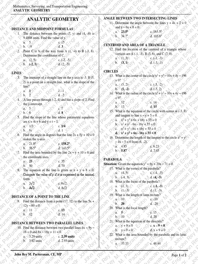 Ana Geo | PDF | Ellipse | Line (Geometry)