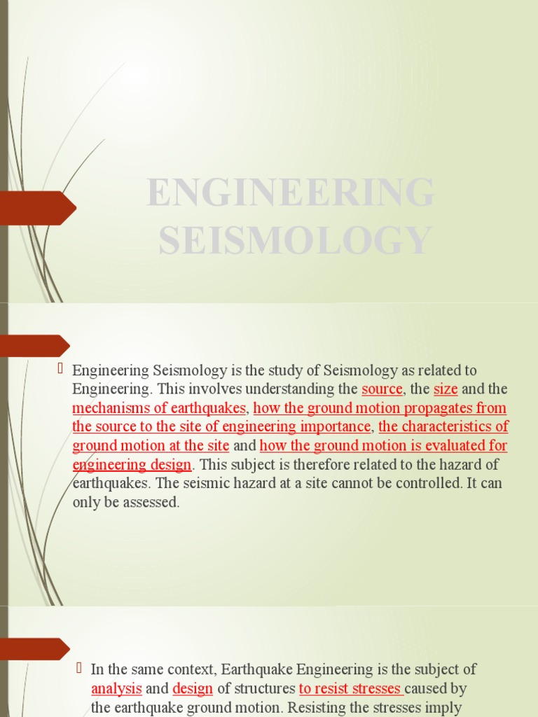 Engineering Seismology | PDF | Earthquakes | Seismology