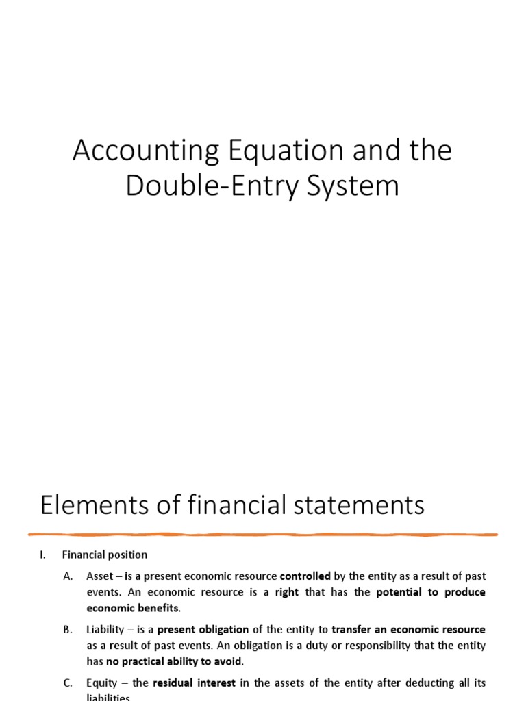 Accounting Equation and Double-Entry System | PDF | Debits And Credits ...