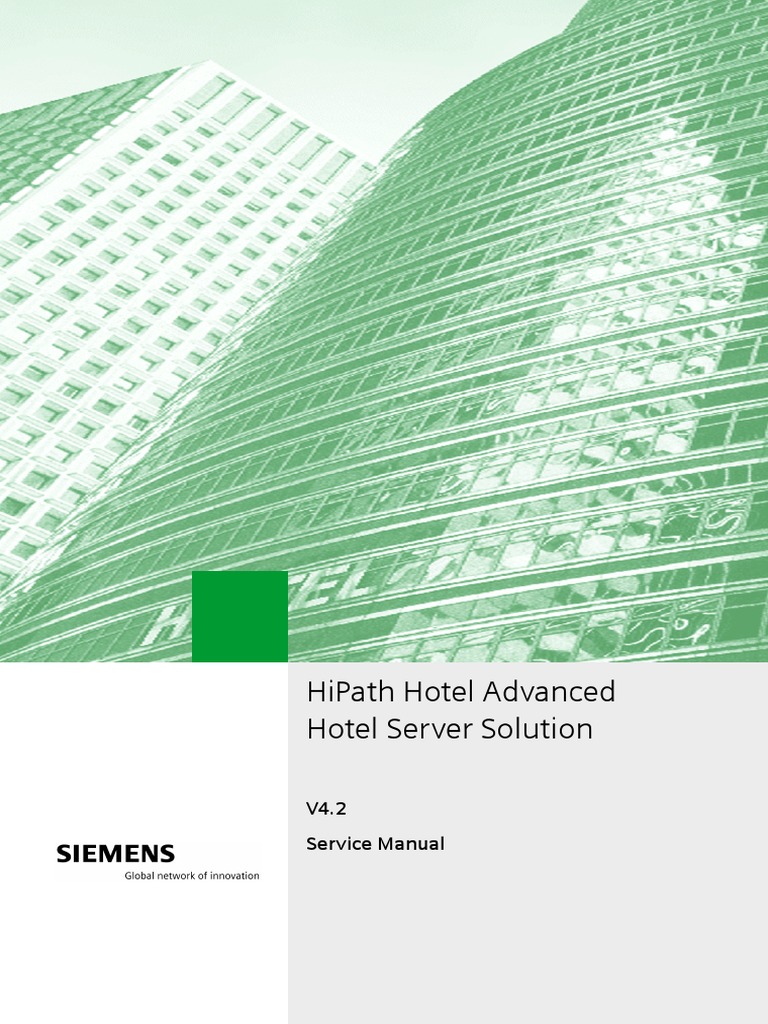 Hipath Hotel Advanced Hotel Server Solution: V4.2 Service Manual | PDF | Computers