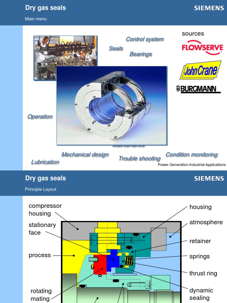 Dry Gas Seal - SIEMENS | PDF | Gases | Pump