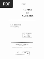 Topics in Algebra Herstein | PDF
