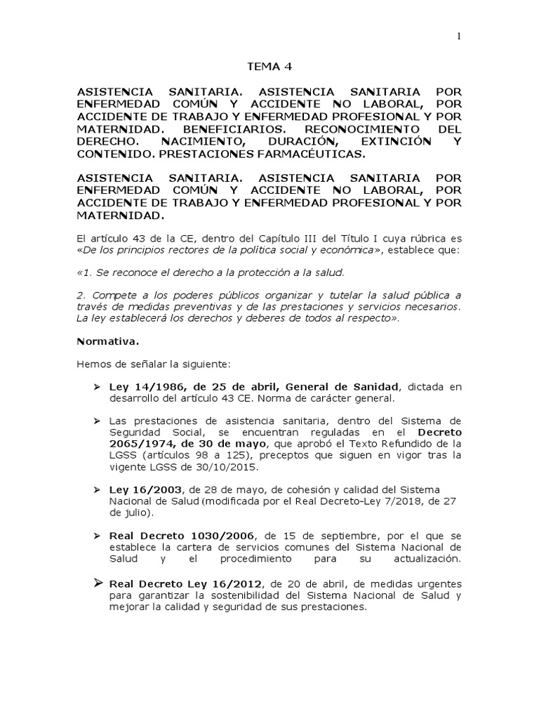 Tema 4 La Asistencia Sanitaria | PDF | Hospital | Programas sociales