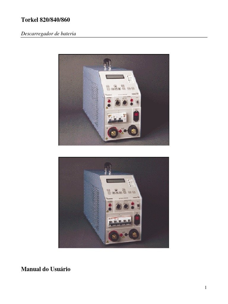 Torkel 820-840-860 (Manual) | PDF | Resistência elétrica e ...