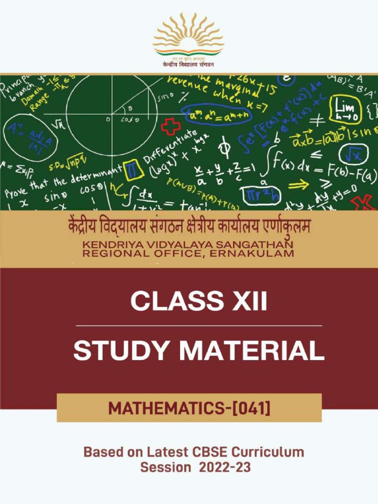 Xii-Study Materials 2022-23 With Sp-1 | Download Free PDF | Matrix (Mathematics) | Function ...