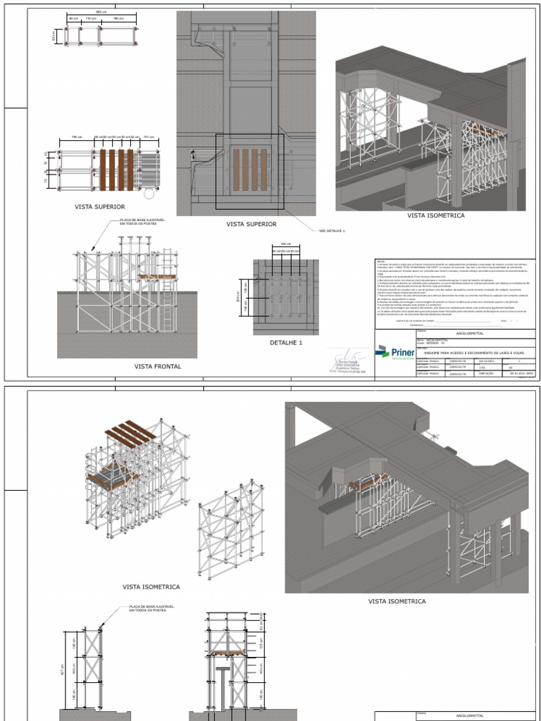 Projeto de Andaime para Lajes e Vigas | PDF