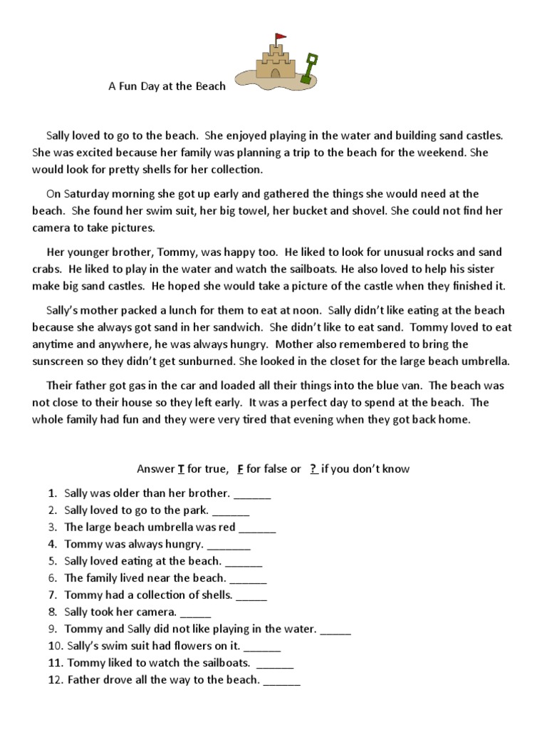 Beach Day Adventure for Kids | PDF