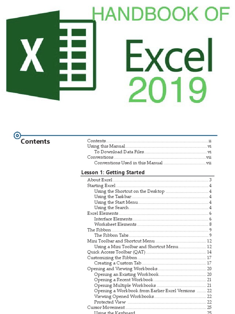 Excel 2019 Level 1 Manual | PDF | Microsoft Excel | Spreadsheet