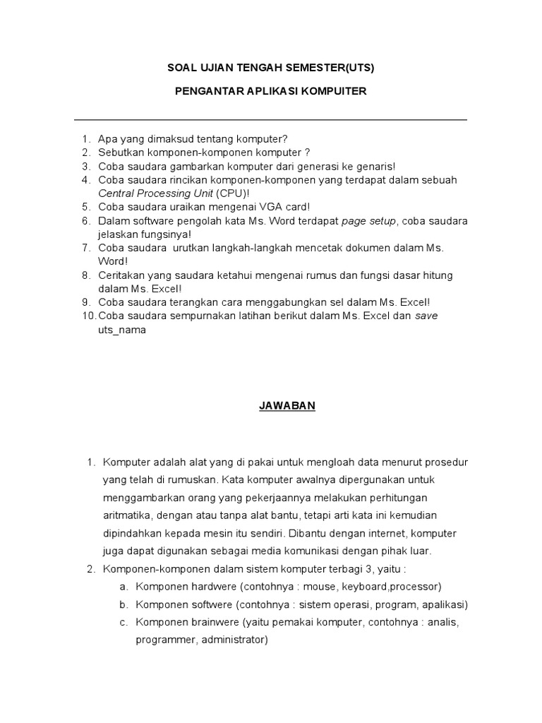 Uts - Pengantar Aplikasi Komputer - Maharani Putri Agustin | PDF