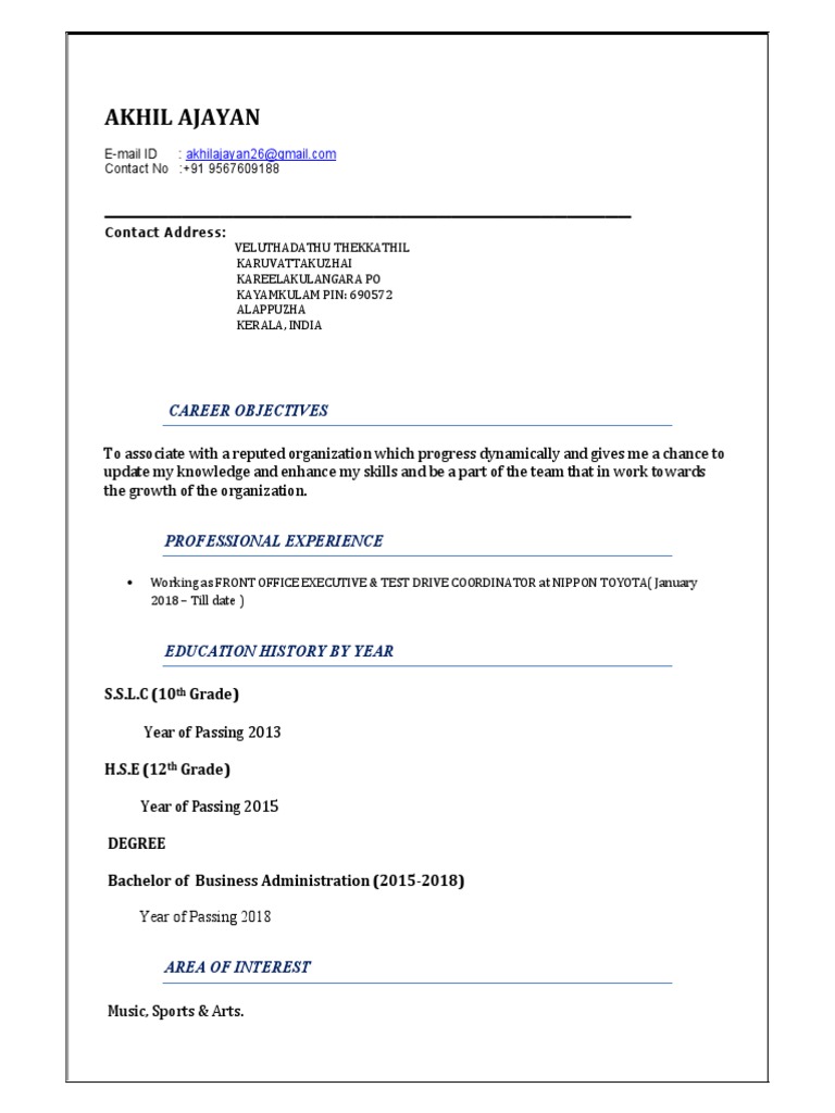 Akhil Ajayan CV | PDF