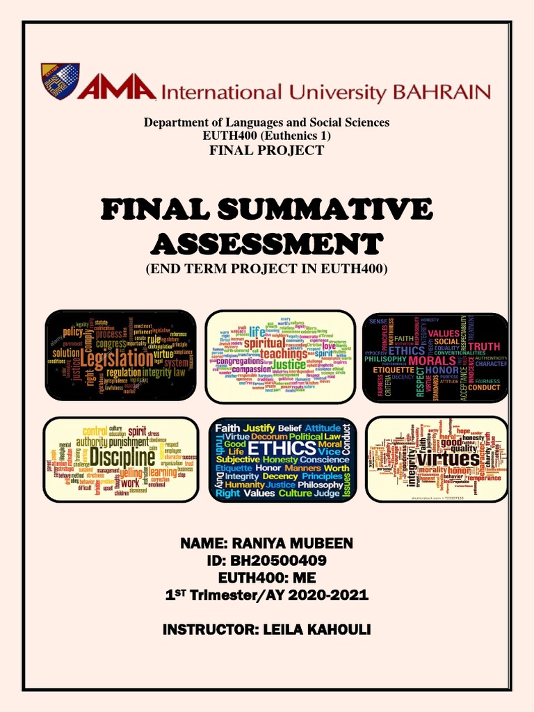 EUTH400 Final Project Reflection | PDF | Social Institutions | Learning