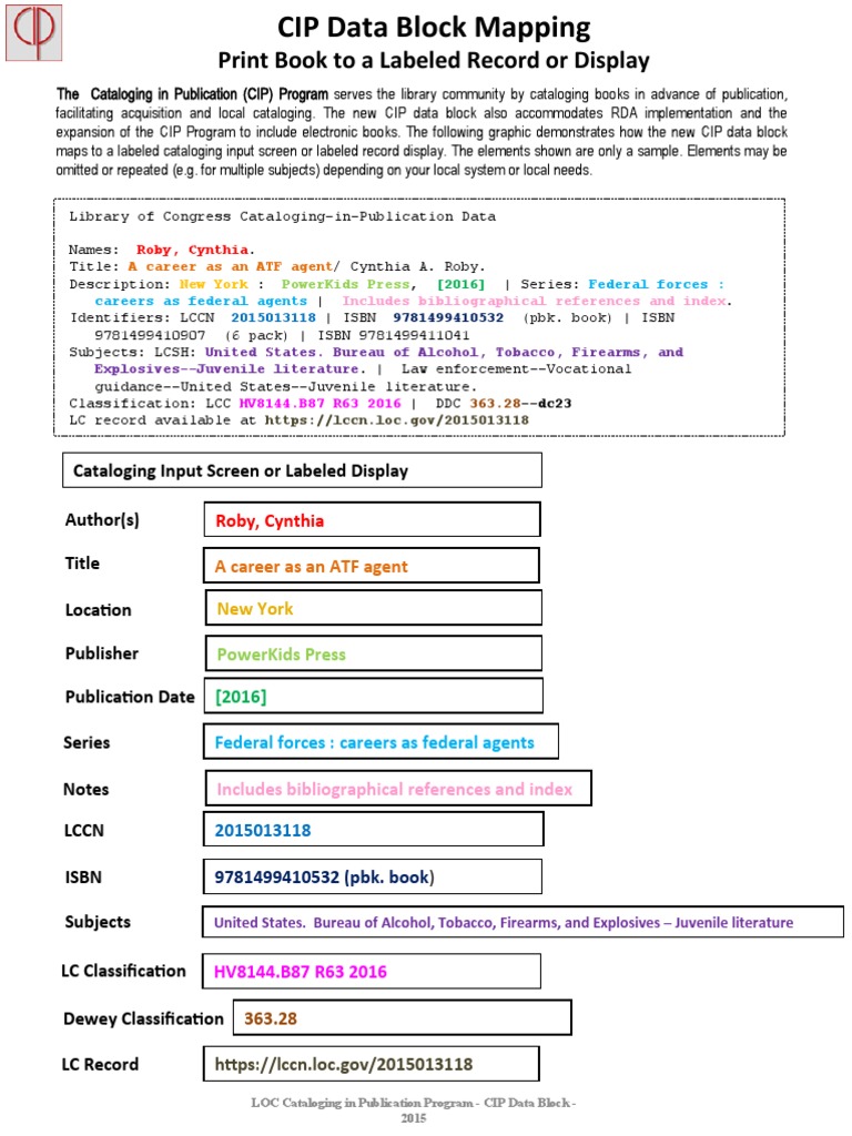 CIP Data Block Mapping Overview | PDF | Bureau Of Alcohol | Books