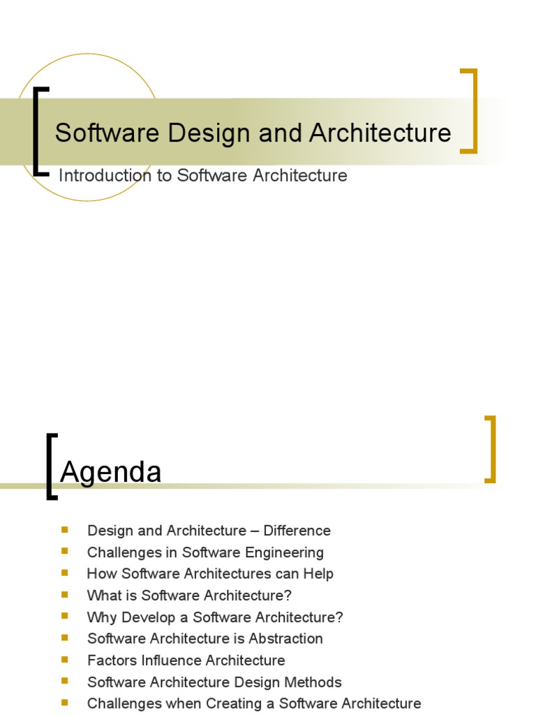 Lec 01 Introduction To The Software Architecture Pdf Software Architecture Software