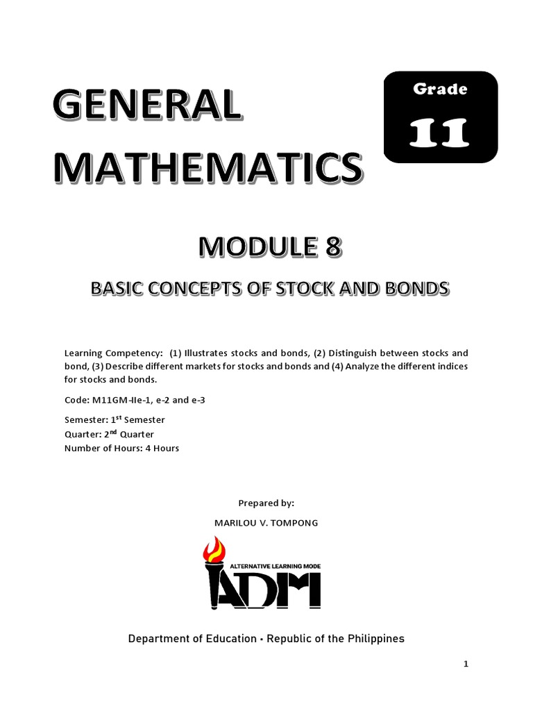 GenMathG11 - Q2 - Mod8 - Basic Concepts of Stocks and Bonds - Version2 | Download Free PDF ...