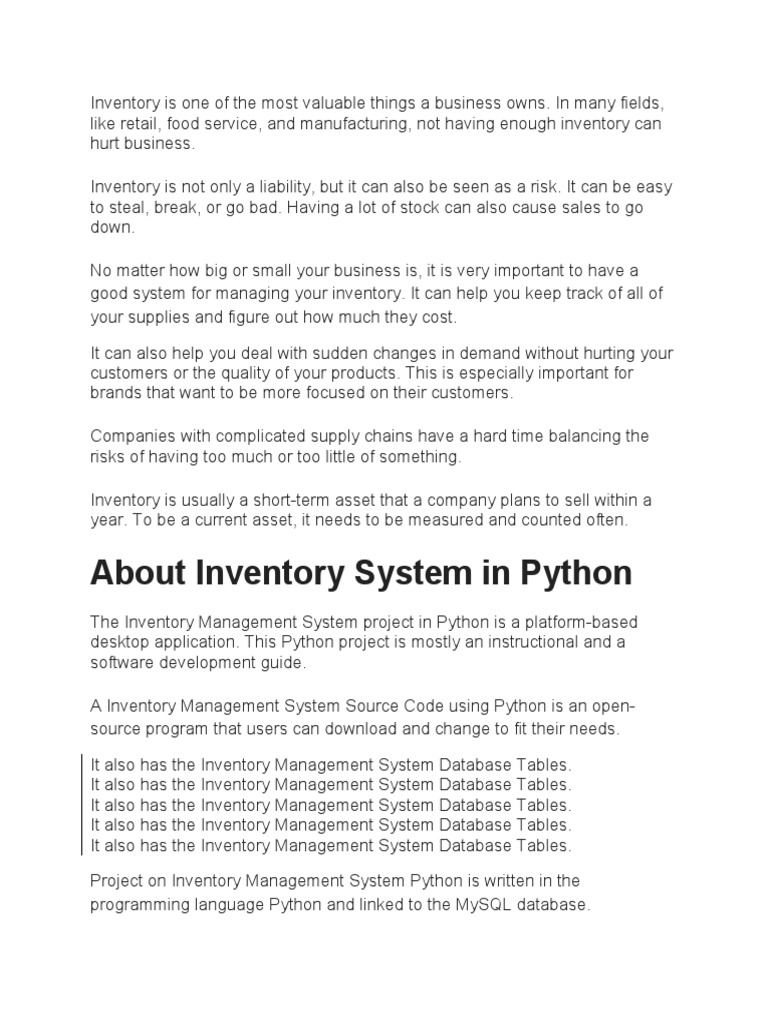 Case Study | PDF | Inventory | Databases