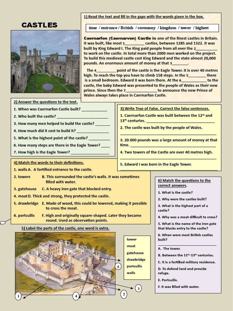 Castles Information Gap Activities Picture Description Exe - 101649 ...