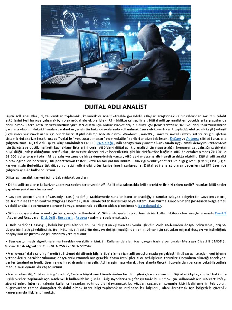 DIJITAL ADLI ANALIST - Turkce | PDF