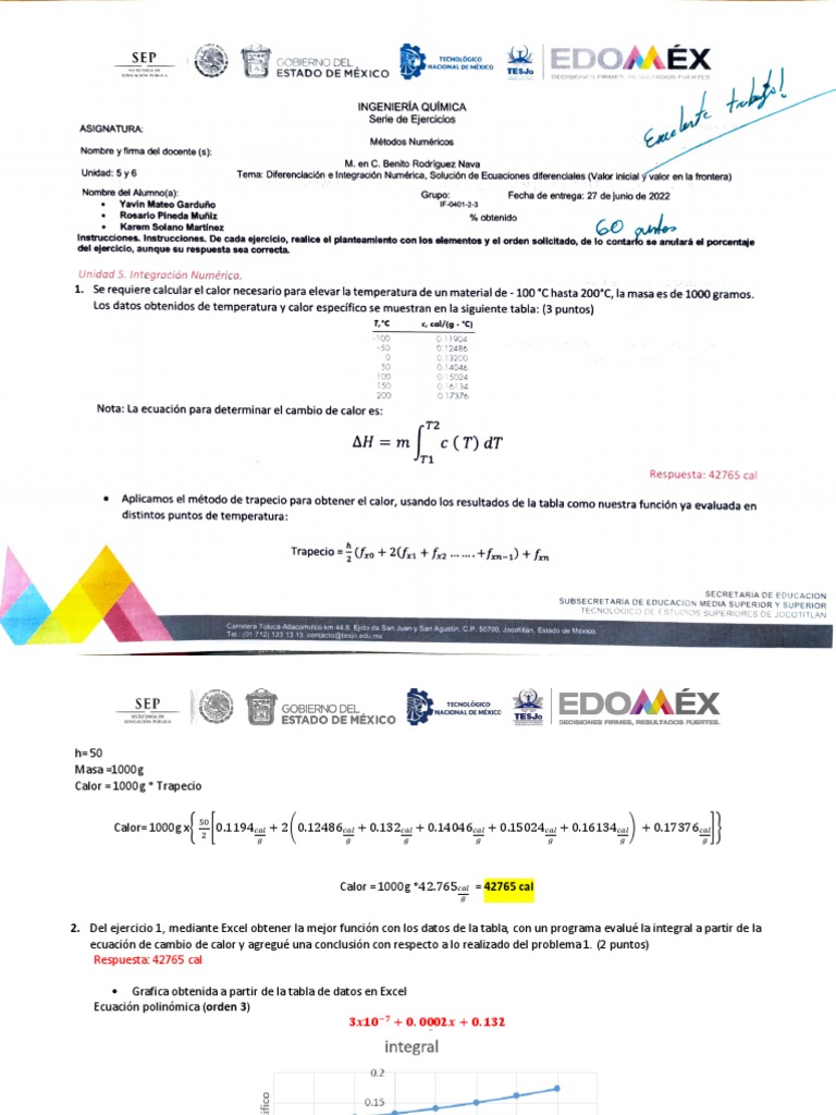 Serie de Ejercicios U5-U6 | PDF | Integral | Calor