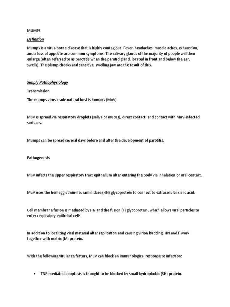 MUMPS | PDF | Health Sciences | Virology