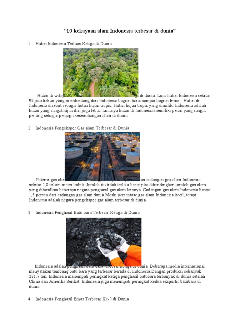 10 Kekayaan Alam Indonesia | PDF