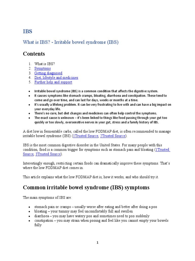 What Is IBS? - Irritable Bowel Syndrome (IBS) | PDF | Irritable Bowel ...