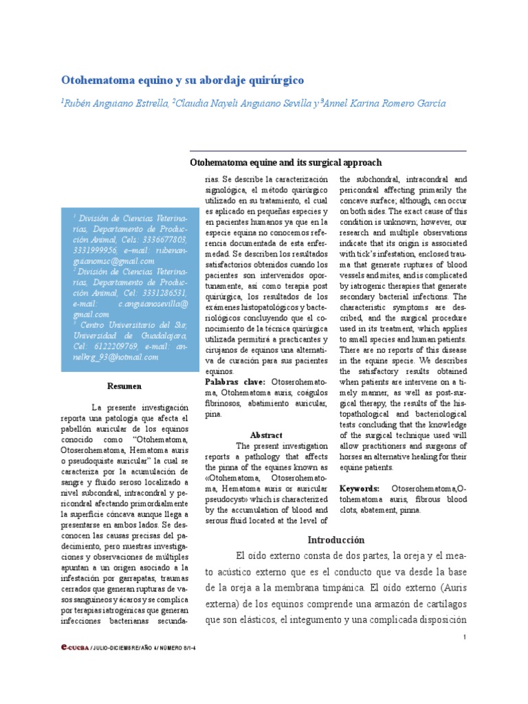 Otohematoma Canino | PDF | Cartílago | Especialidades Medicas
