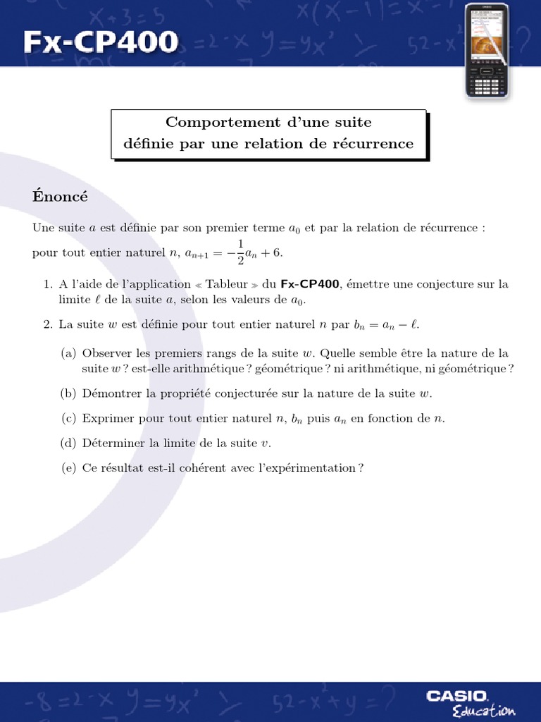 Comportement D Une Suite Definie Par Recurrence | PDF Comportement D Une Suite Definie Par Recurrence | PDF
