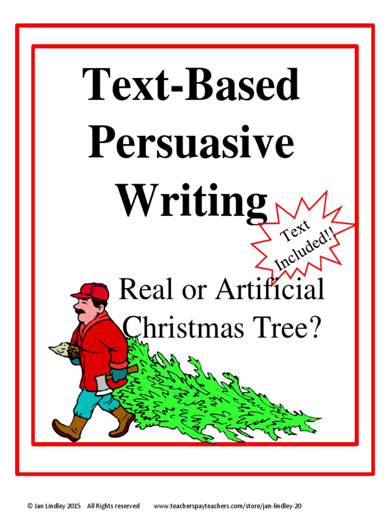 Text-Based Persuasive Writing Freebie: Real or Artificial Christmas ...