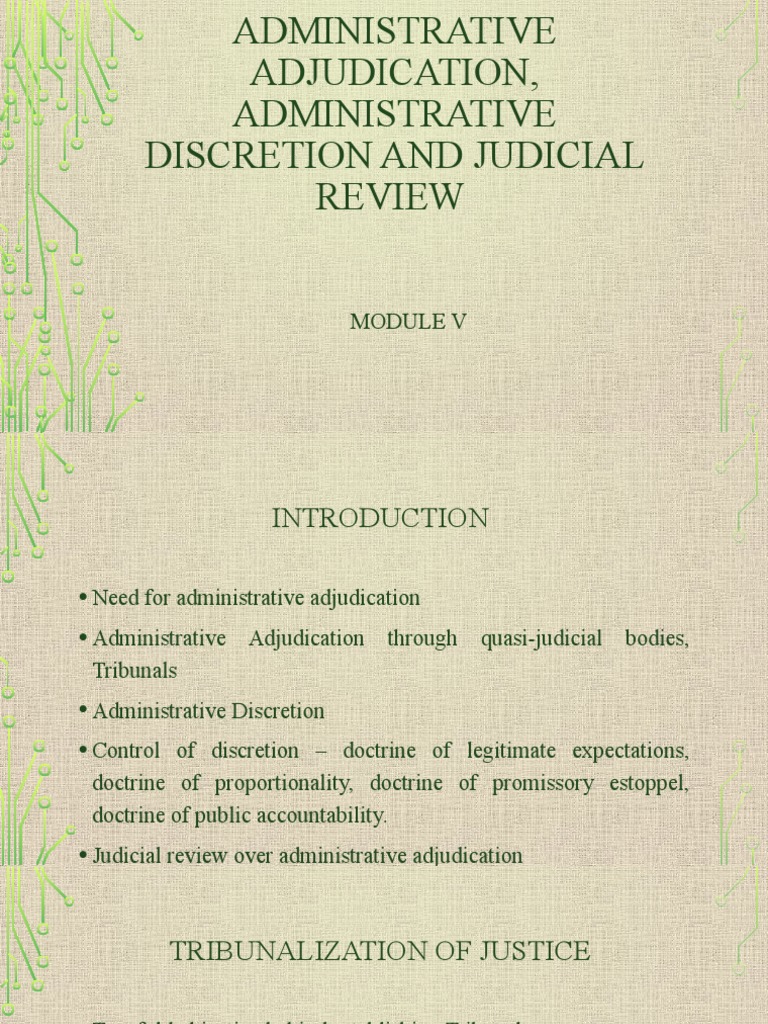 Administrative Adjudication & Judicial Review | PDF | Tribunal ...