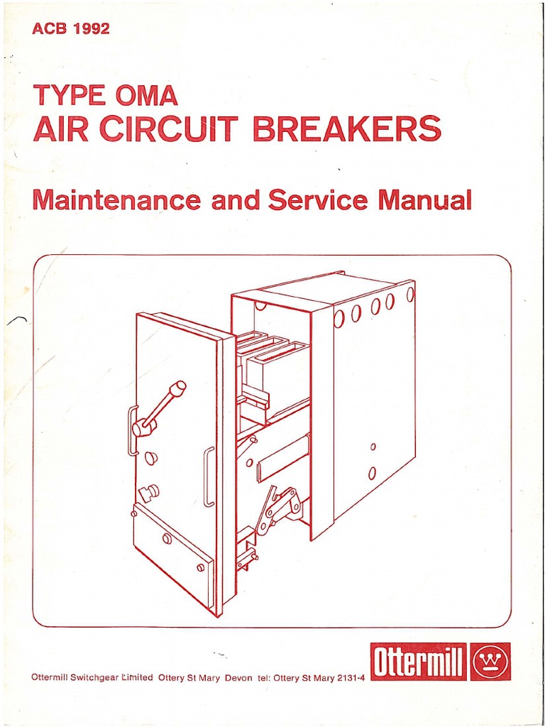 Ottermill OMA Air Circuit Breakers Maintenance & Service Manual | PDF